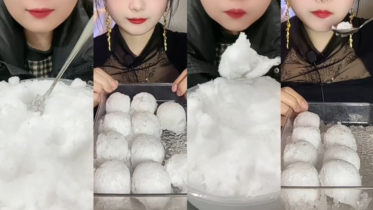 WHITEICE BALLS & POWDERY ICE BITES 💠 ASMR CRUNCHY ICE SOFT ICE BITES 🧊 ...