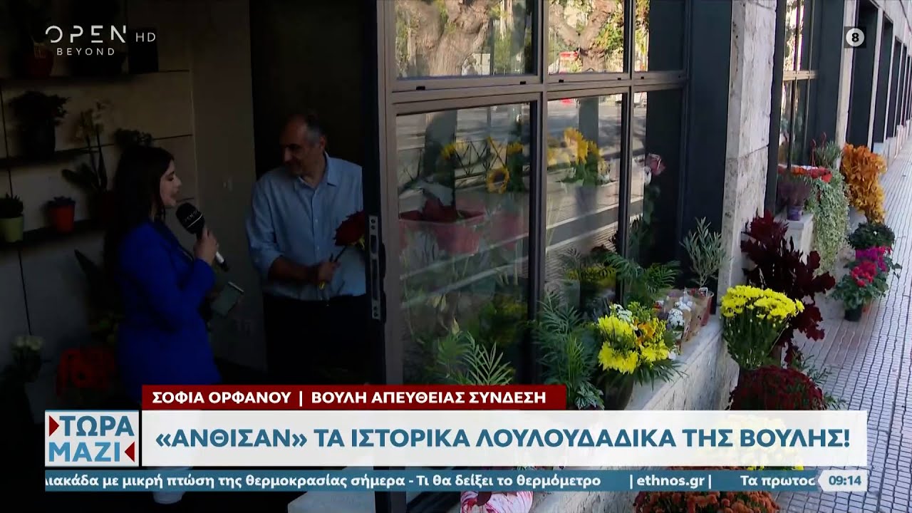 «Άνθισαν» τα ιστορικά λουλουδάδικα της βουλής! - YouTube