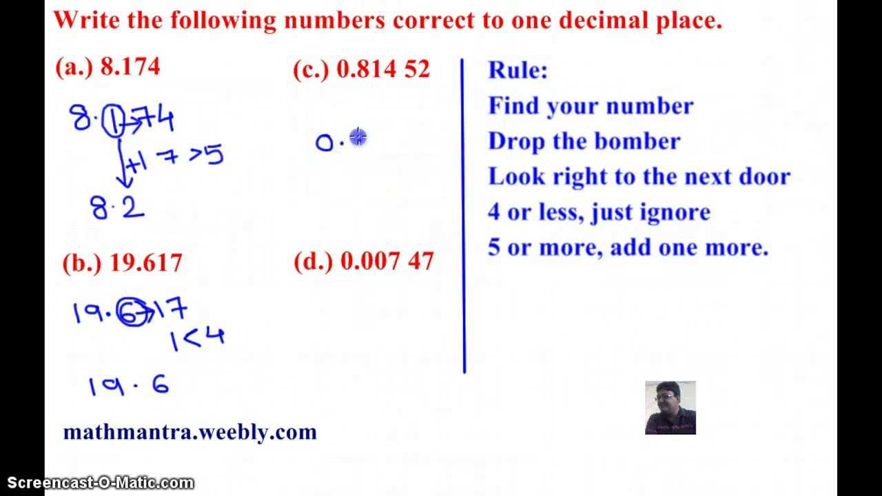 Rounding To 1 Decimal Place