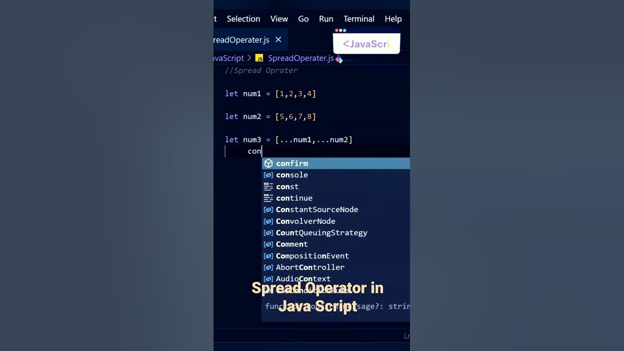 Spread Operator In Java Script Javascript Java Codewithmk Youtube