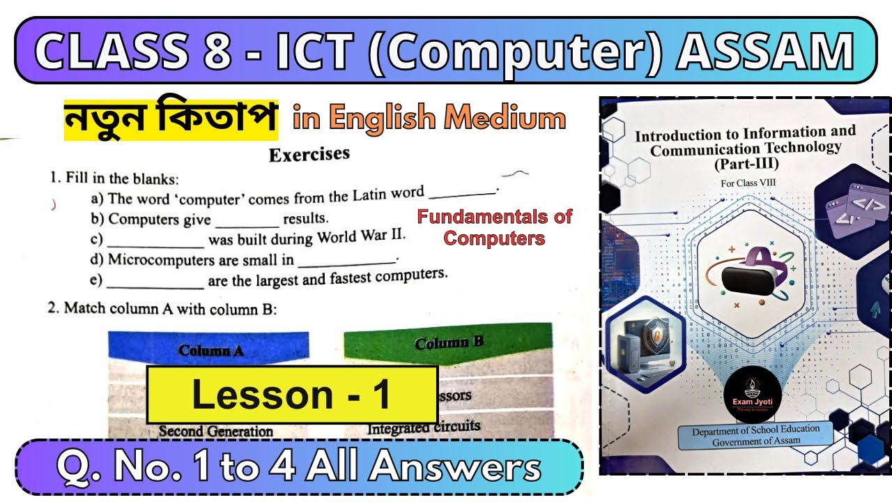 Class 8 ICT Lesson 1 Question Answer Computer | Fundamentals of ...