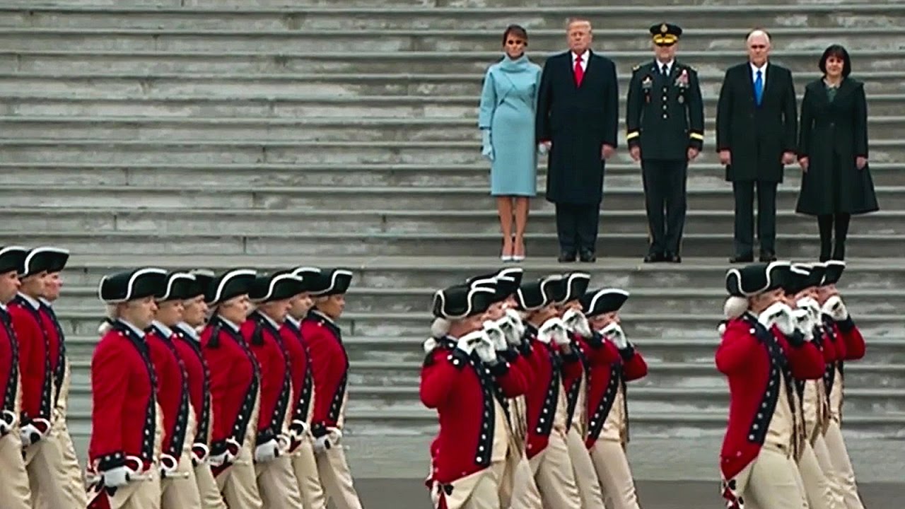 President Donald Trump First Pass-In-Review As Commander-In-Chief - YouTube