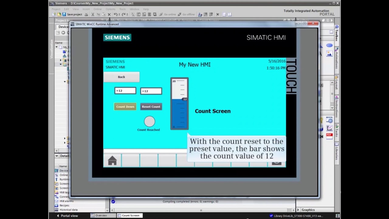 05: How to Insert and Configure a Bar Graph into HMI project in TIA ...