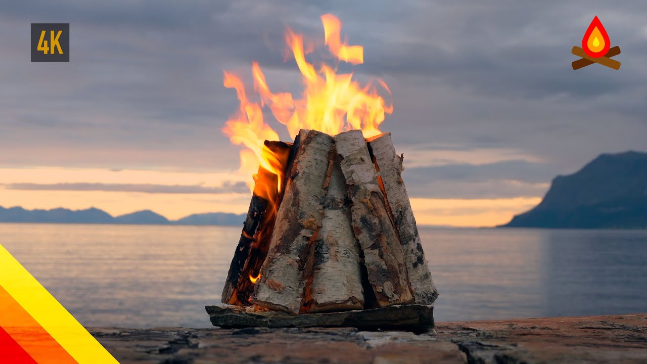 Arctic ocean 🔥 campfire (12 hours 4K) - YouTube
