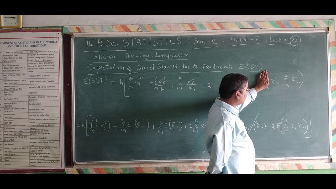 Two Way Classification part 8 Expectation of sum of Squares part 2 E ...
