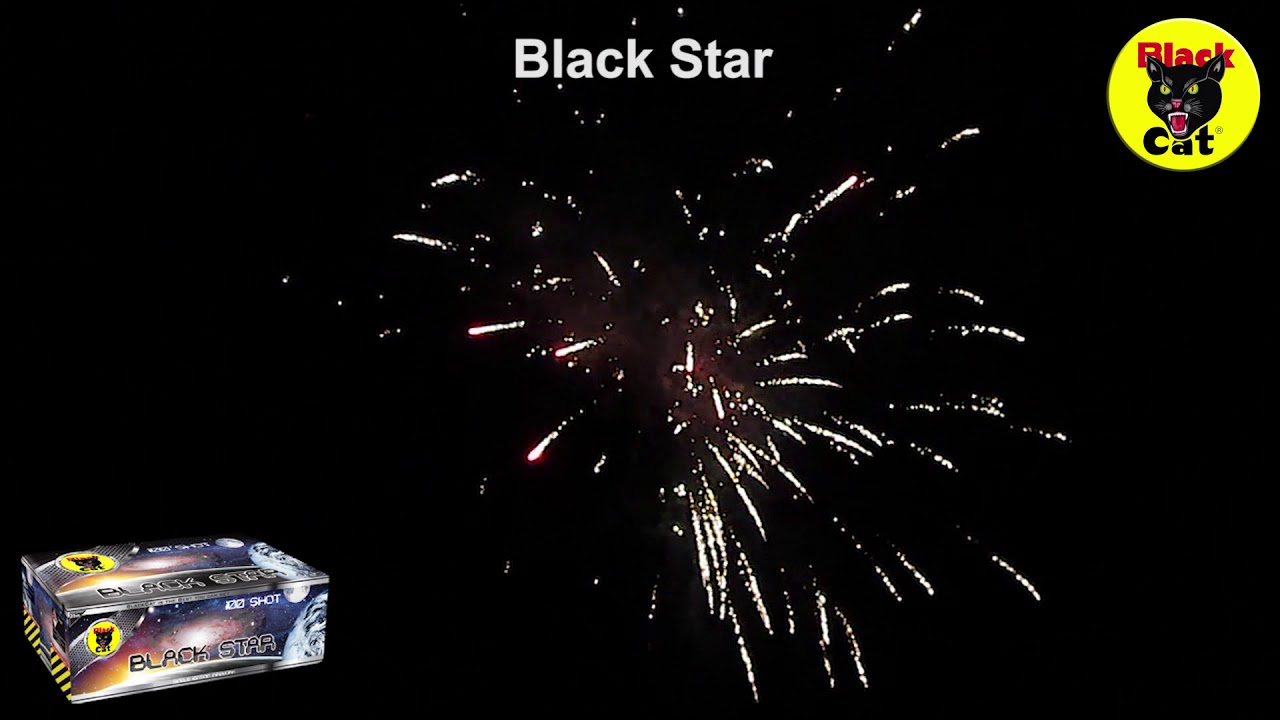 Black Star Single Ignition Firework - Black Cat Fireworks - YouTube