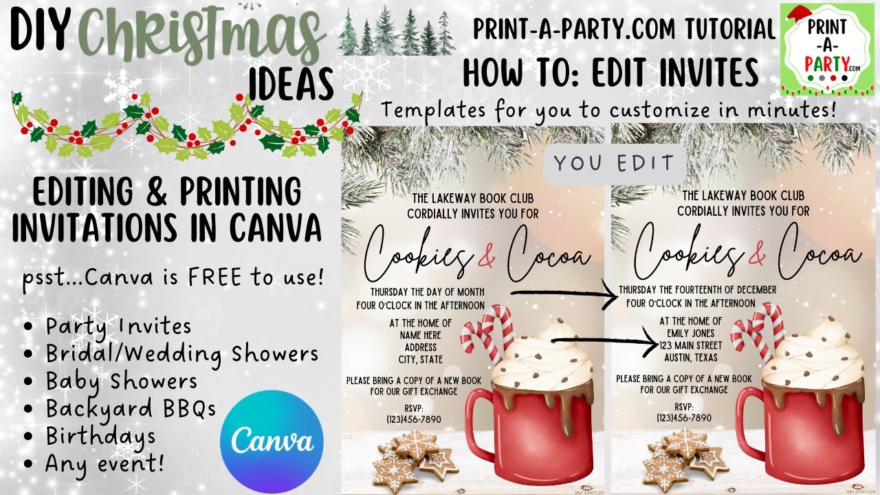 HOLIDAY | CHRISTMAS DIY: How to edit beautiful HOLIDAY invitations ...