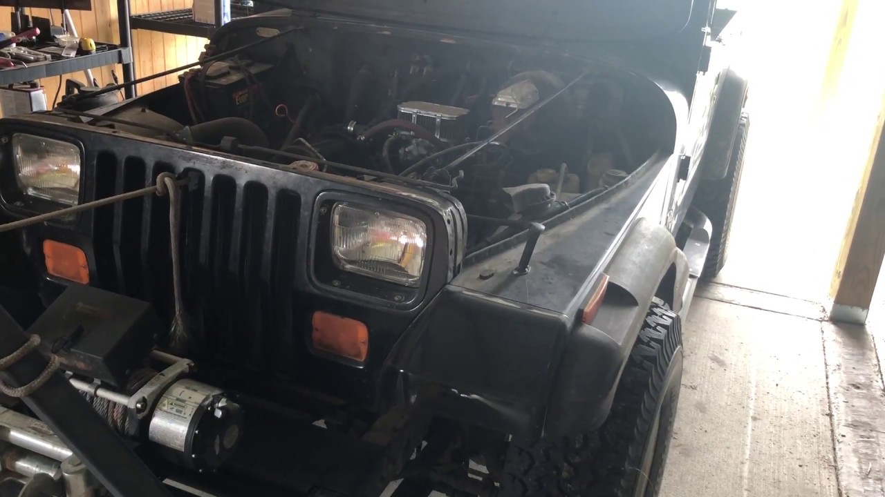 Jeep YJ 4.2L with Weber 32/36 Cold Start - YouTube