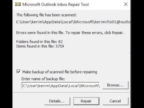 How to fix outlook corrupted file - YouTube