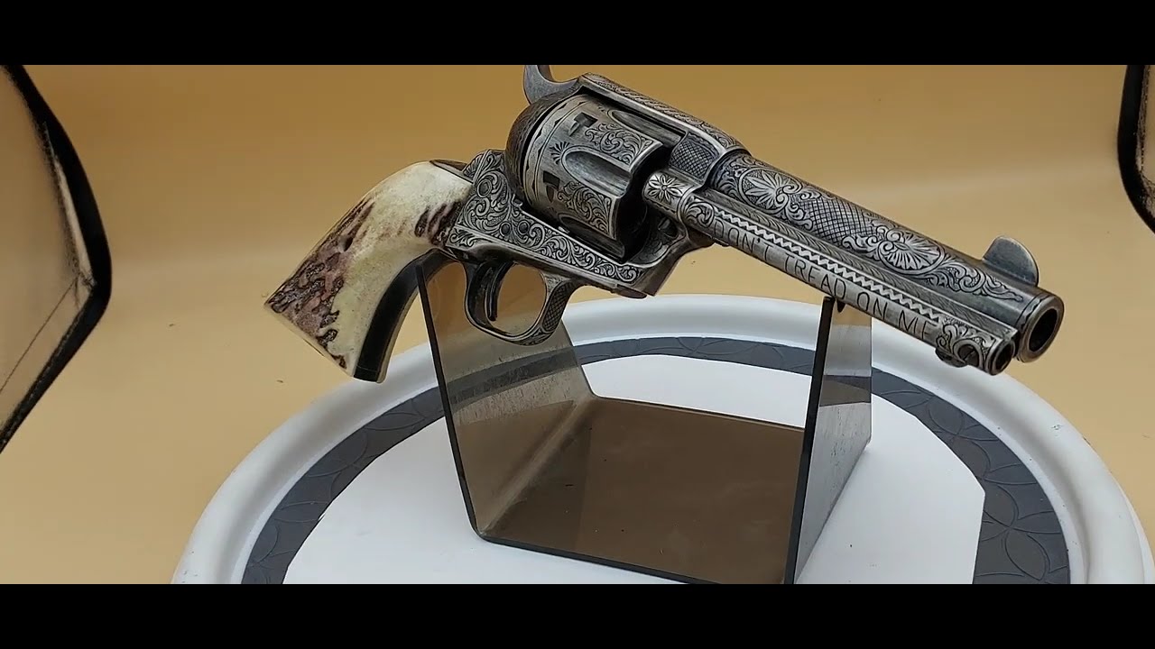 Colt single action French gray engraved - YouTube