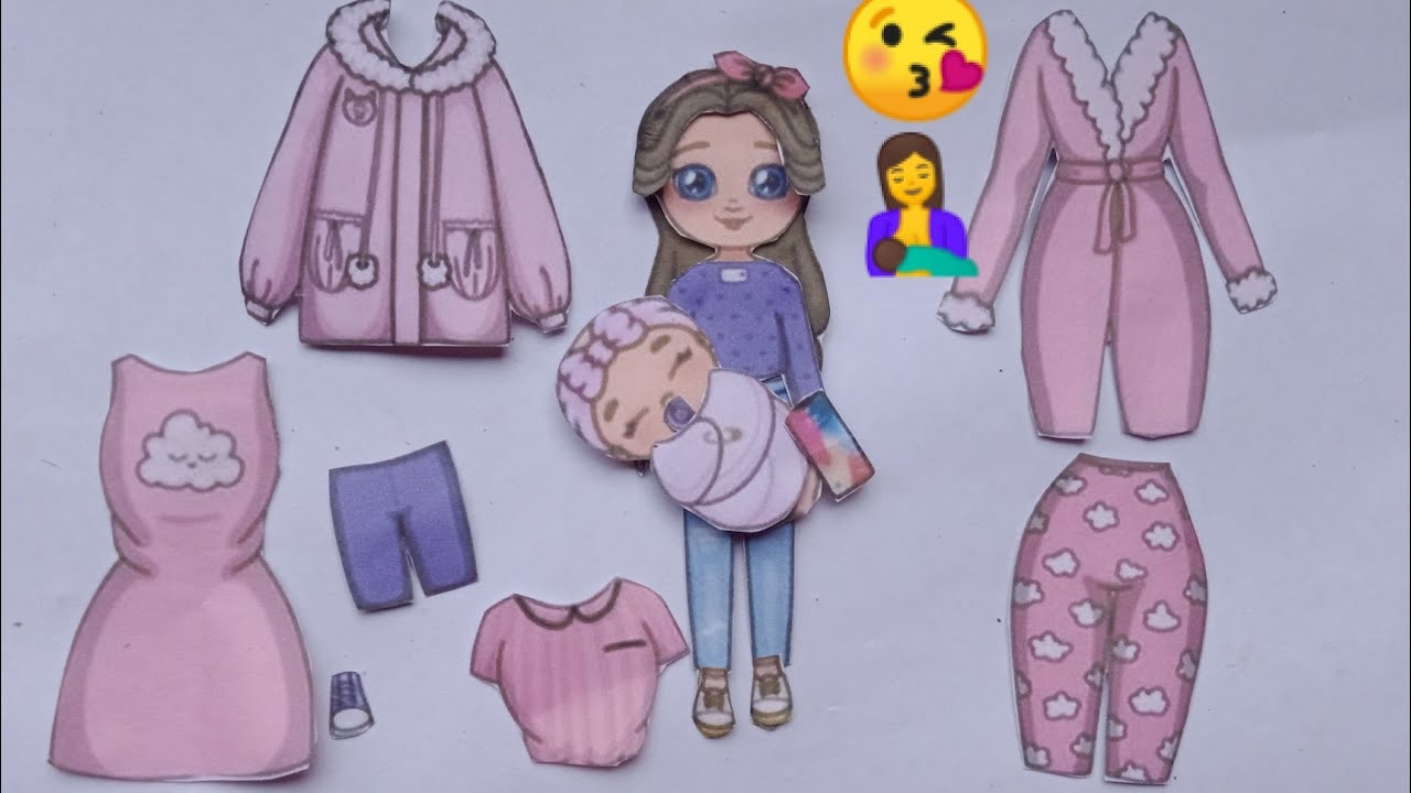 Peper Doll Mom And Daughter Dress up Peper Doll Craft Cute 😘😍 - YouTube