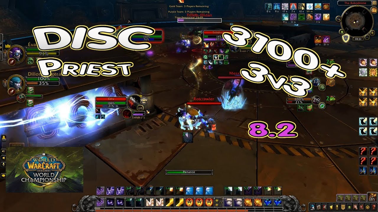 DISC Priest ARENA 3100+ BfA 8.2 / Highest Disc 3v3 Season 2 - YouTube