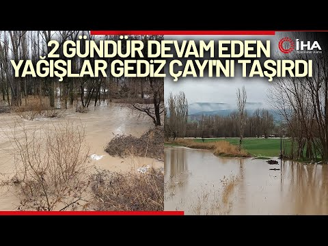 Yağışlar Gediz Çayı'nı Taşırdı
