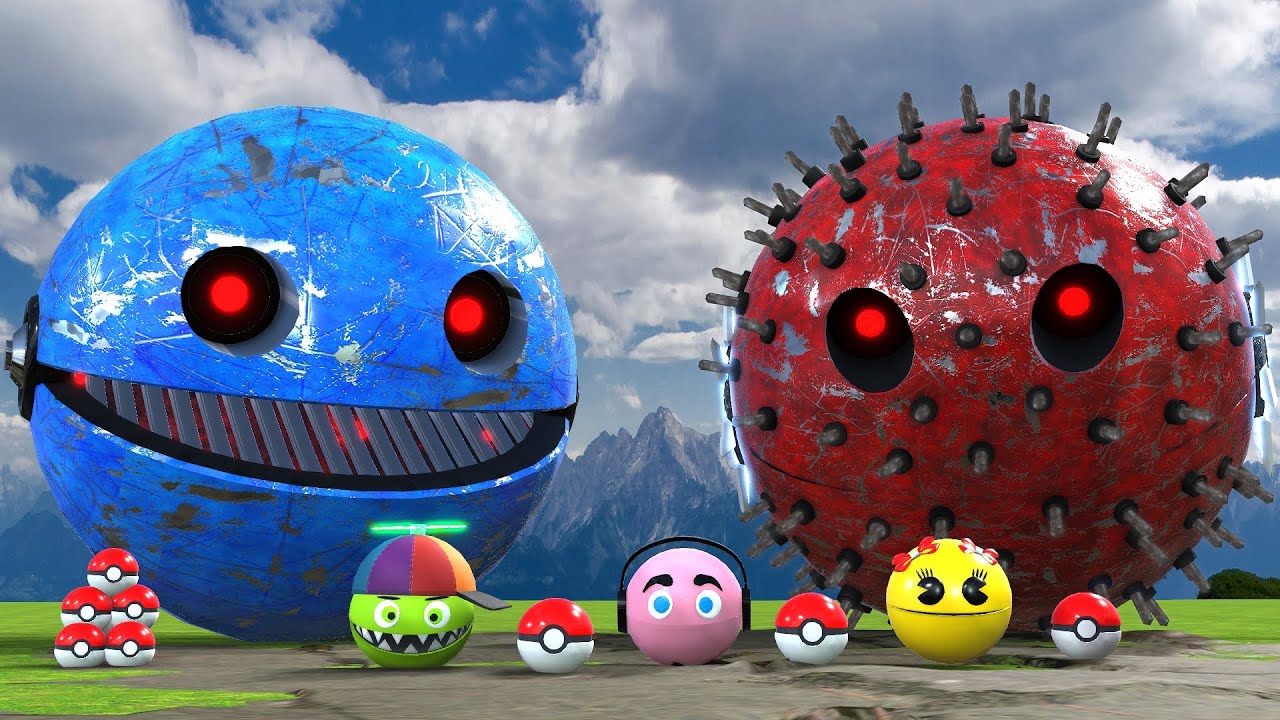 PACMAN VS ROBOT PACMAN WITH POKEMON BATTLE AND A WONDERFULAND STRONG ...