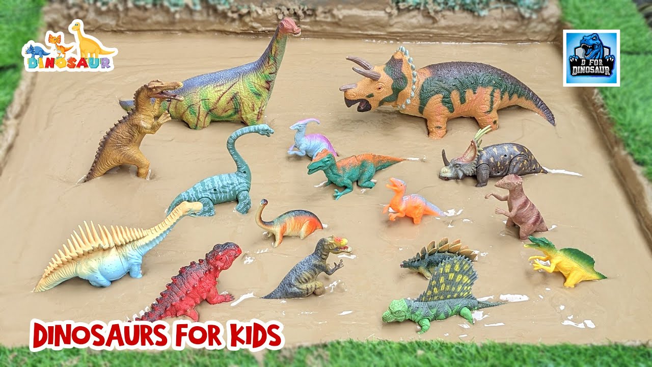 Brachiosaurus & Triceratops Meet Prehistoric Dinosaurs Stuck in Mud | D ...