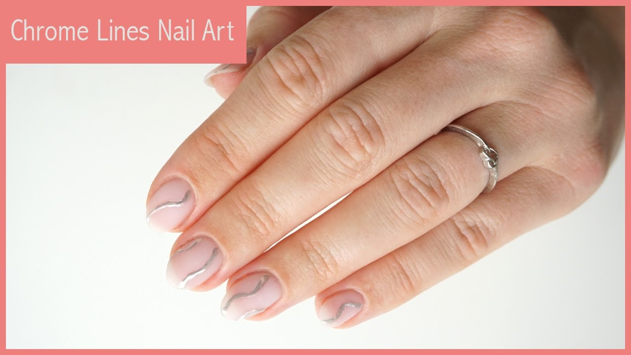 Chrome Lines Nail Art Tutorial - YouTube