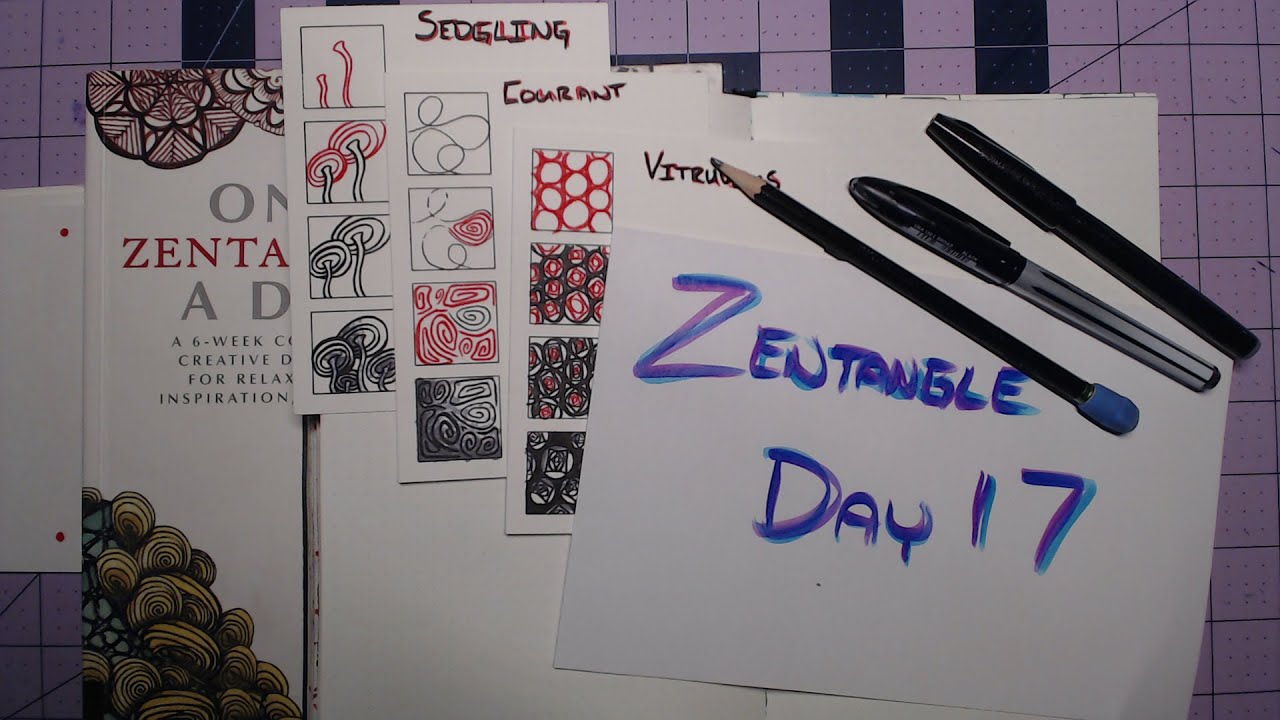 Zentangle Day 17 - Vitruvius - Courant - Sedgling - YouTube