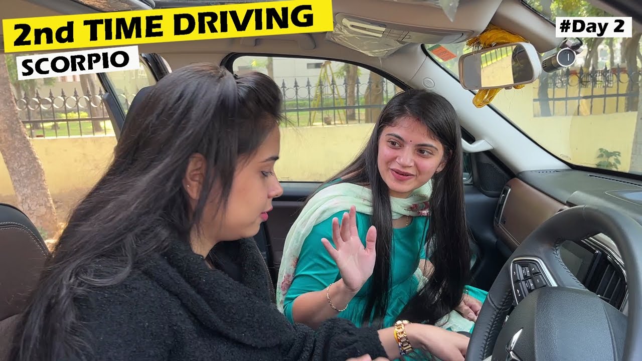 *My Wife Learning Driving ScorpioN From Bhabi* Learning From Pro Driver ...
