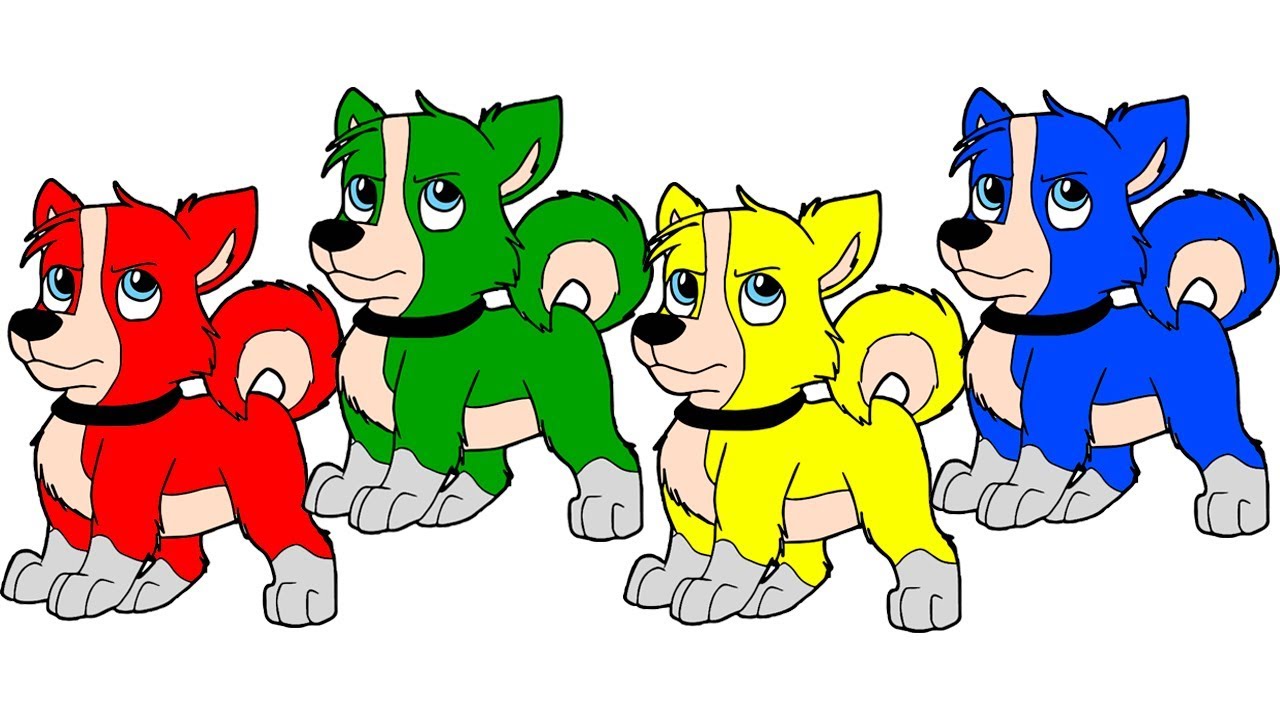 DOG Coloring Page For Kids LEARN COLORS with dog for Children - YouTube