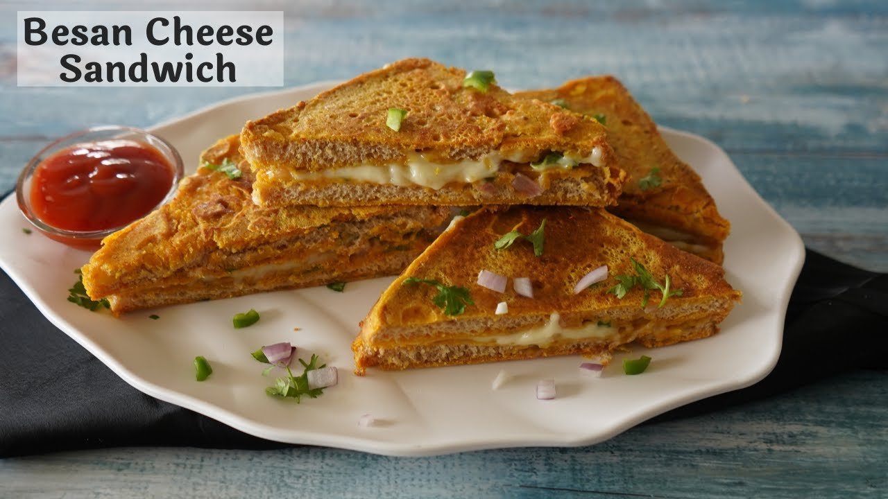 Besan Cheese Sandwich Recipe | Instant Besan Sandwich | Quick and Easy ...