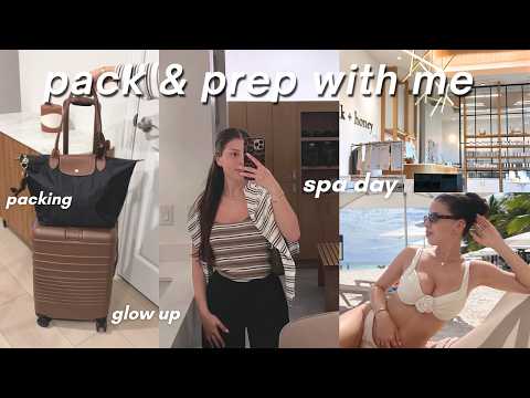 PACK + PREP WITH ME VLOG | spa day, everything shower, outfit planning, packing & organization