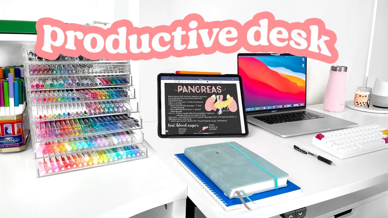 my new productive desk setup tour! 🌟 - YouTube