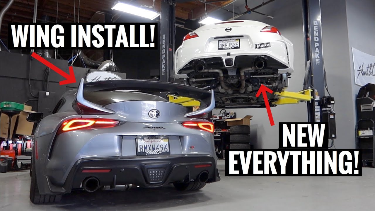 BIG WING FOR THE SUPRA+NEW REAR SUSPENSION FOR THE 370Z!! - YouTube