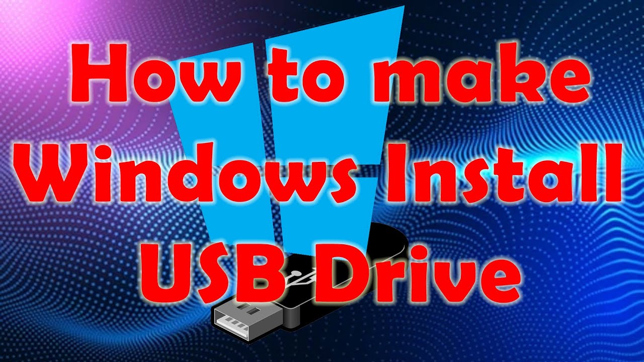 make windows usb install - YouTube