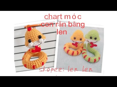 chart móc con rắn bằng len - YouTube