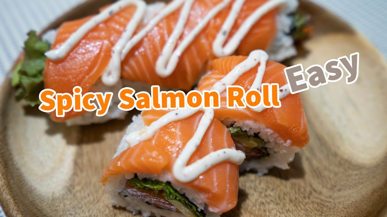Japanese Spicy Salmon Roll - Inside Out Sushi - YouTube