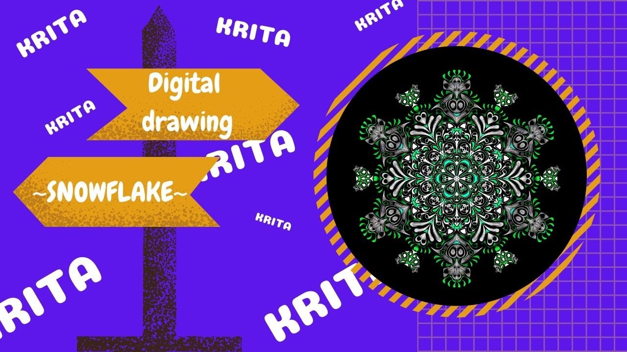 Digital drawing || snowflake || multibrush tool in Krita || Krita ...