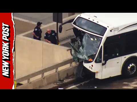 Newark Airport Shuttle Bus Smashes Into Concrete Wall, Injuring 13