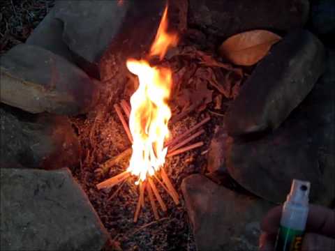 Fire Accelerant Using Bug Spray - YouTube