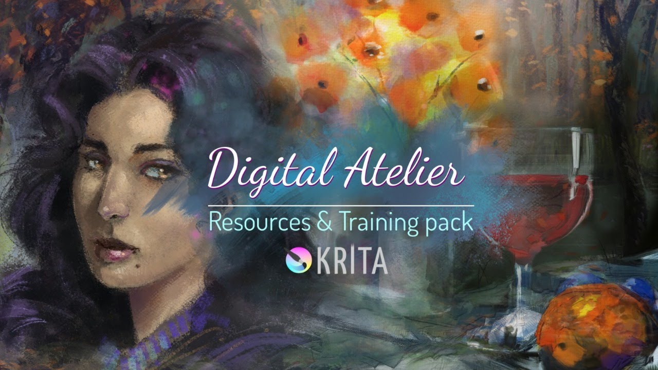 Krita and Digital atelier resources pack showcase - YouTube