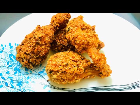 KFC style fried chicken || Oats coated chicken fry || - YouTube