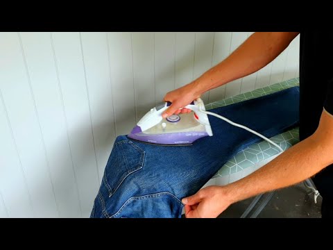 How to iron jeans no creasing! - YouTube