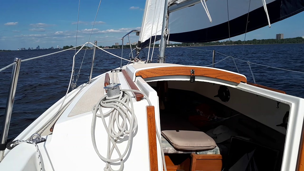 Compac 19 beam-reaching under reefed main - pt 2 - YouTube