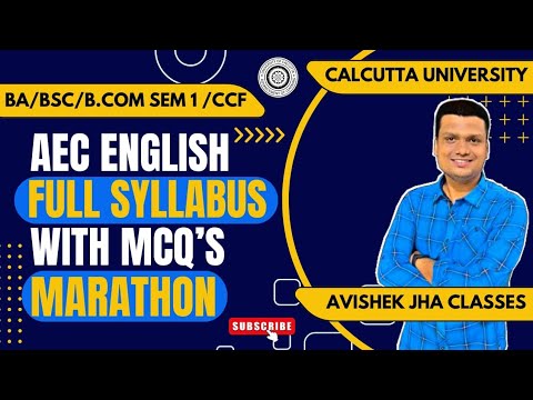 MCQ Marathon | AEC English| Full syllabus| Ba/Bsc/Bcom | Calcutta ...