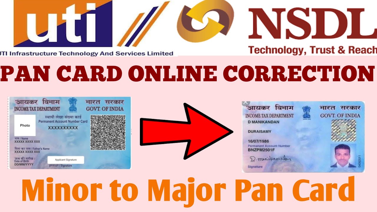 Pan Card Minor to Major Apply Online | How to Change Pan Card From ...