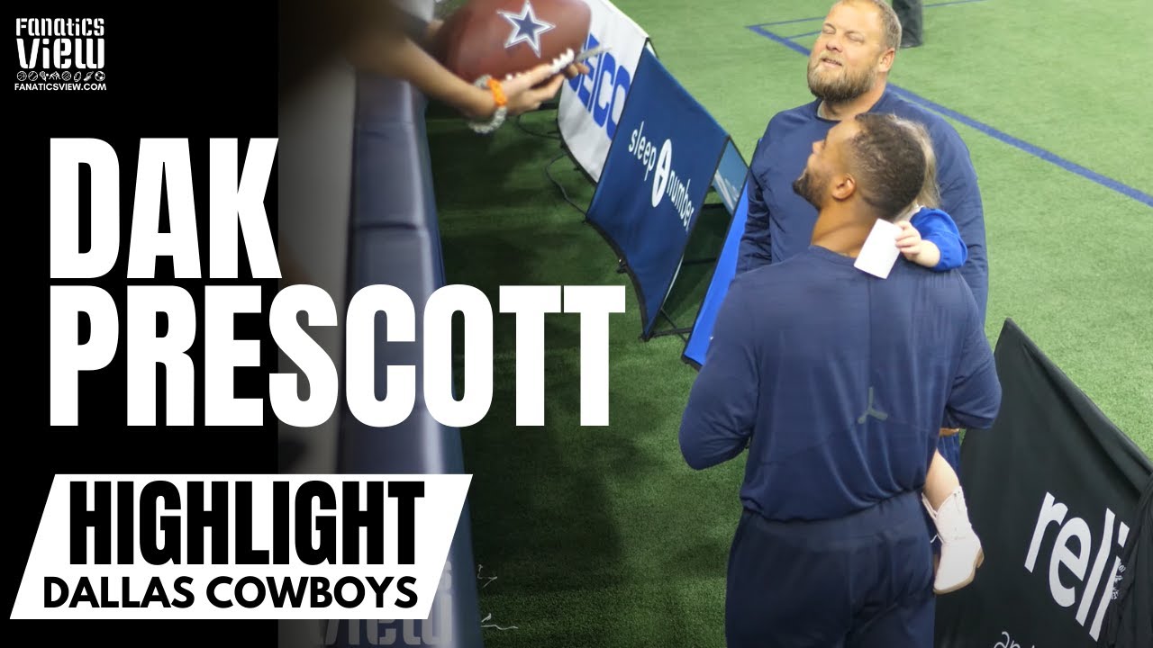 Dak Prescott Holds Baby & Signs Autographs for Dallas Cowboys Fans at ...
