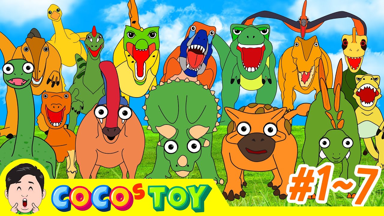 [1Hour] Big adventure of 5 little dinosaurs #1-7ㅣcartoon version ...