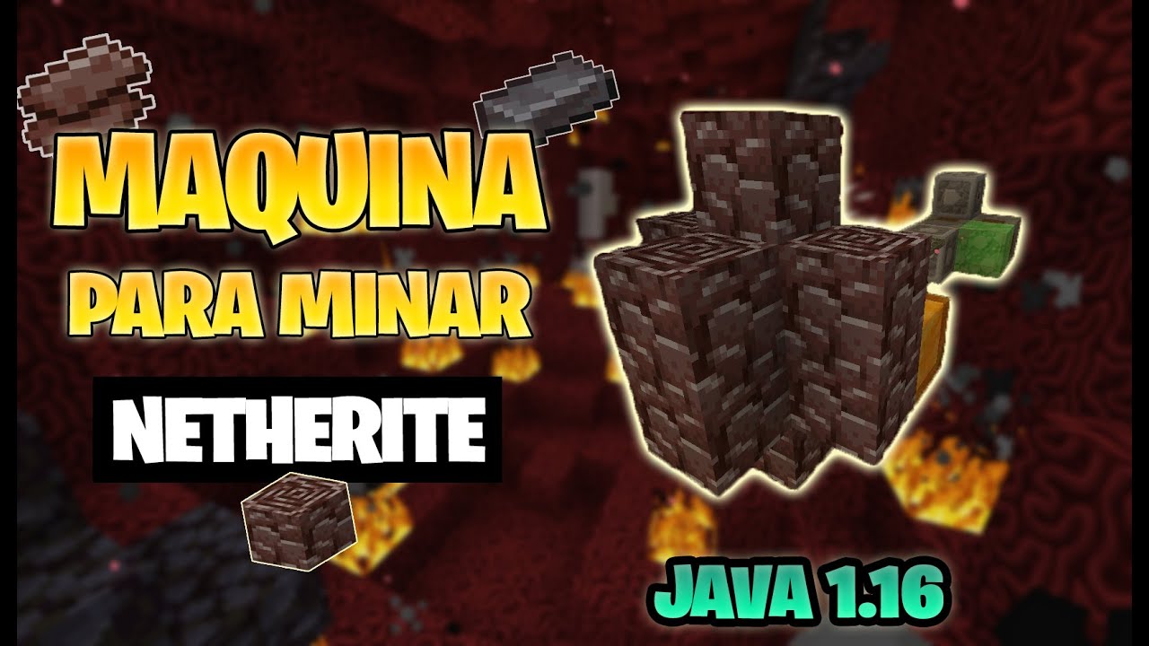 MAQUINA PARA MINAR NETHERITE/ SEMI-AUTOMATICA | MINECRAFT 1.16 (java ...