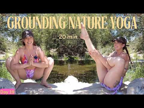 Erdendes Yoga in der Natur am Wasserfall | Entspannender Yoga-Flow zum Stressabbau | Tag 19