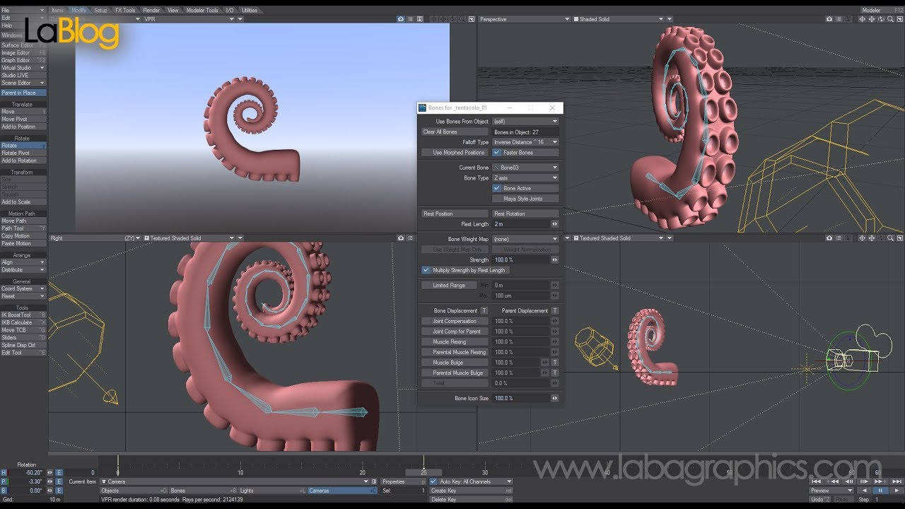 VFX CGI : TENTACLE : BASIC TUTORIAL 2/3 - YouTube