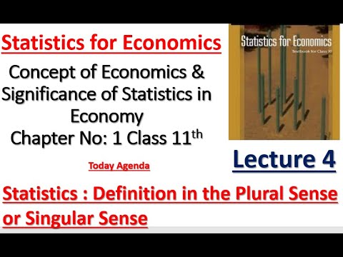 Statistics : Definition in the Plural Sense or Singular Sense |Chapter ...
