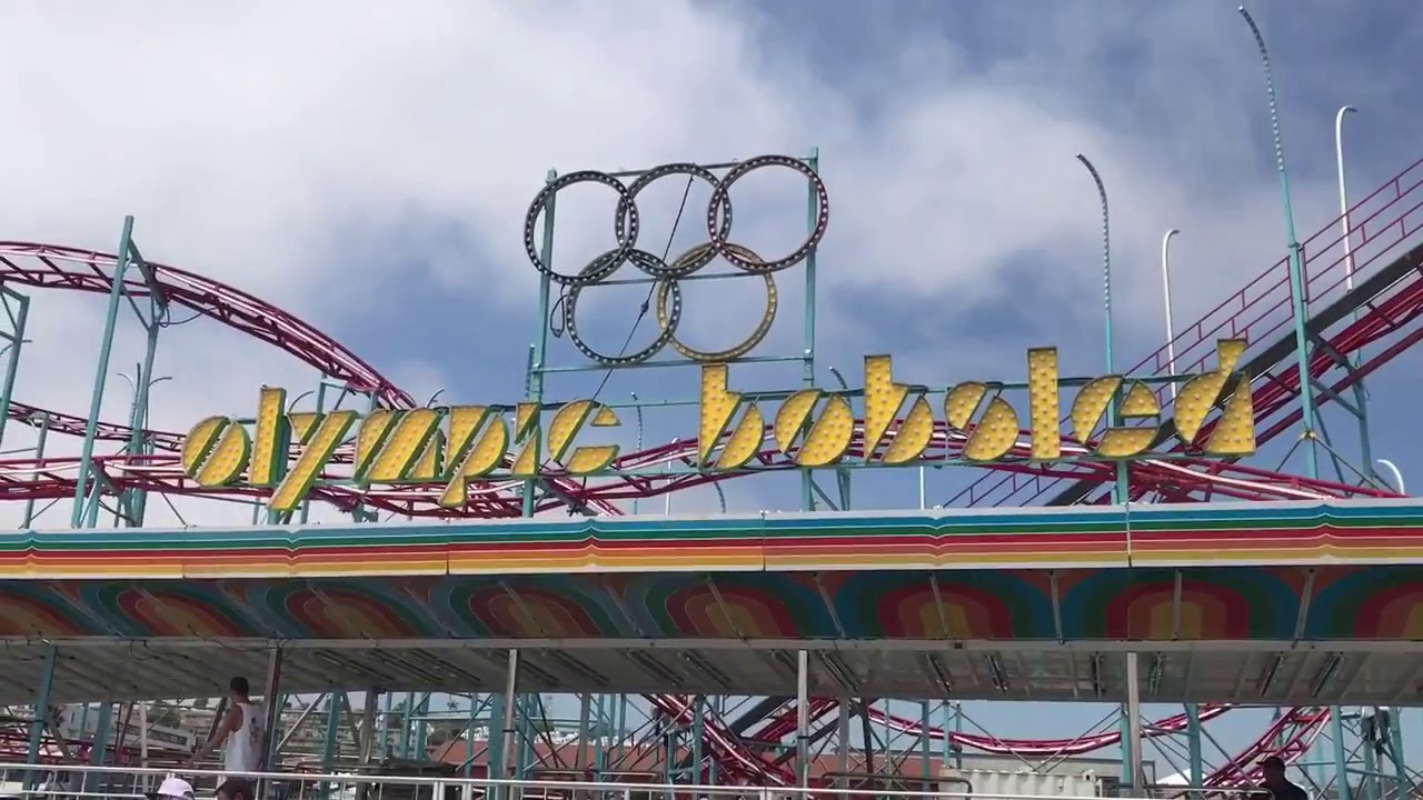 Olympic bobsled metal roller coaster at San Diego fair - YouTube