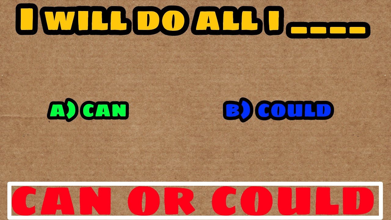 Grammar quiz | Test Can or Could ? Can you PASS this quiz ? - YouTube