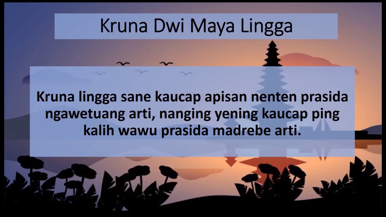 Bahasa Bali Kelas 4 (Kruna Dwi Lingga) - YouTube
