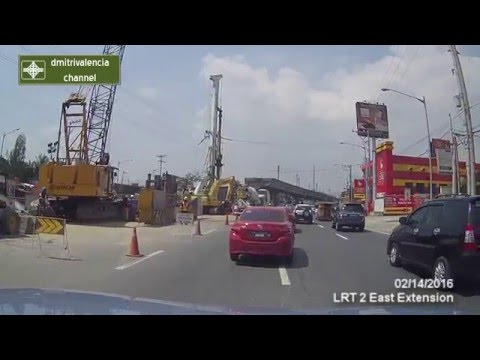 MRT 2 / LRT 2 East Extension (Philippines) update as of 2/14/2016 - YouTube
