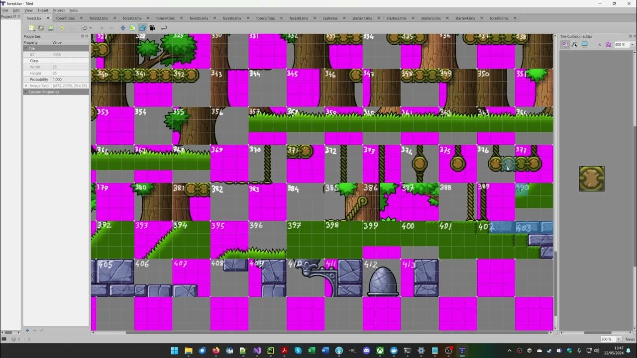 Tiled: How to use "Apply collision(s) to selected tiles" - YouTube